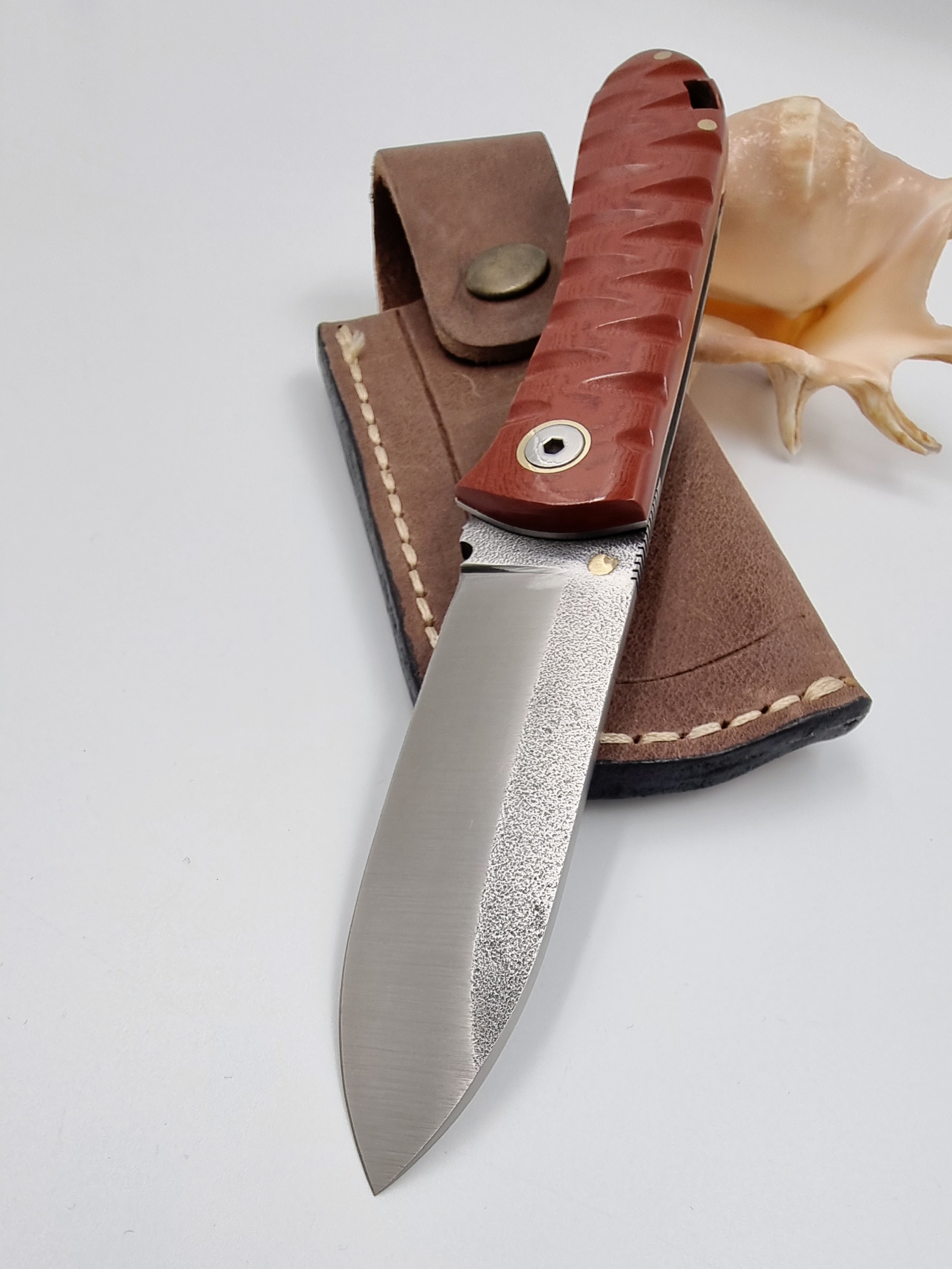 T-20 Buscraft Pocket Knife N690 (Red & Dremel Machining)