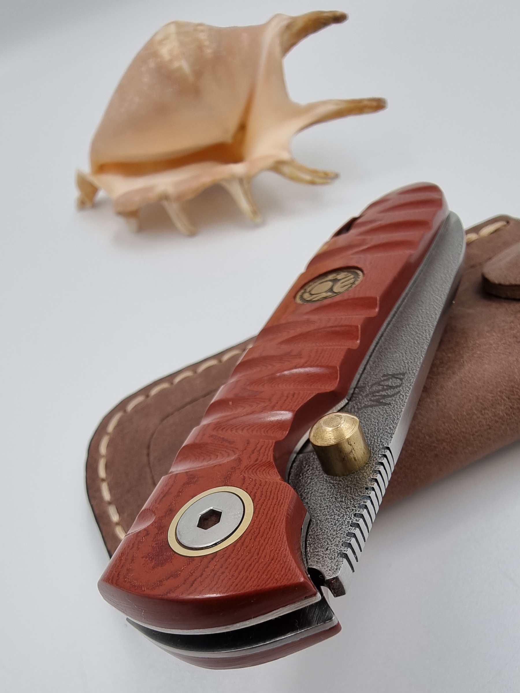 T-20 Buscraft Pocket Knife N690 (Red & Dremel Machining)